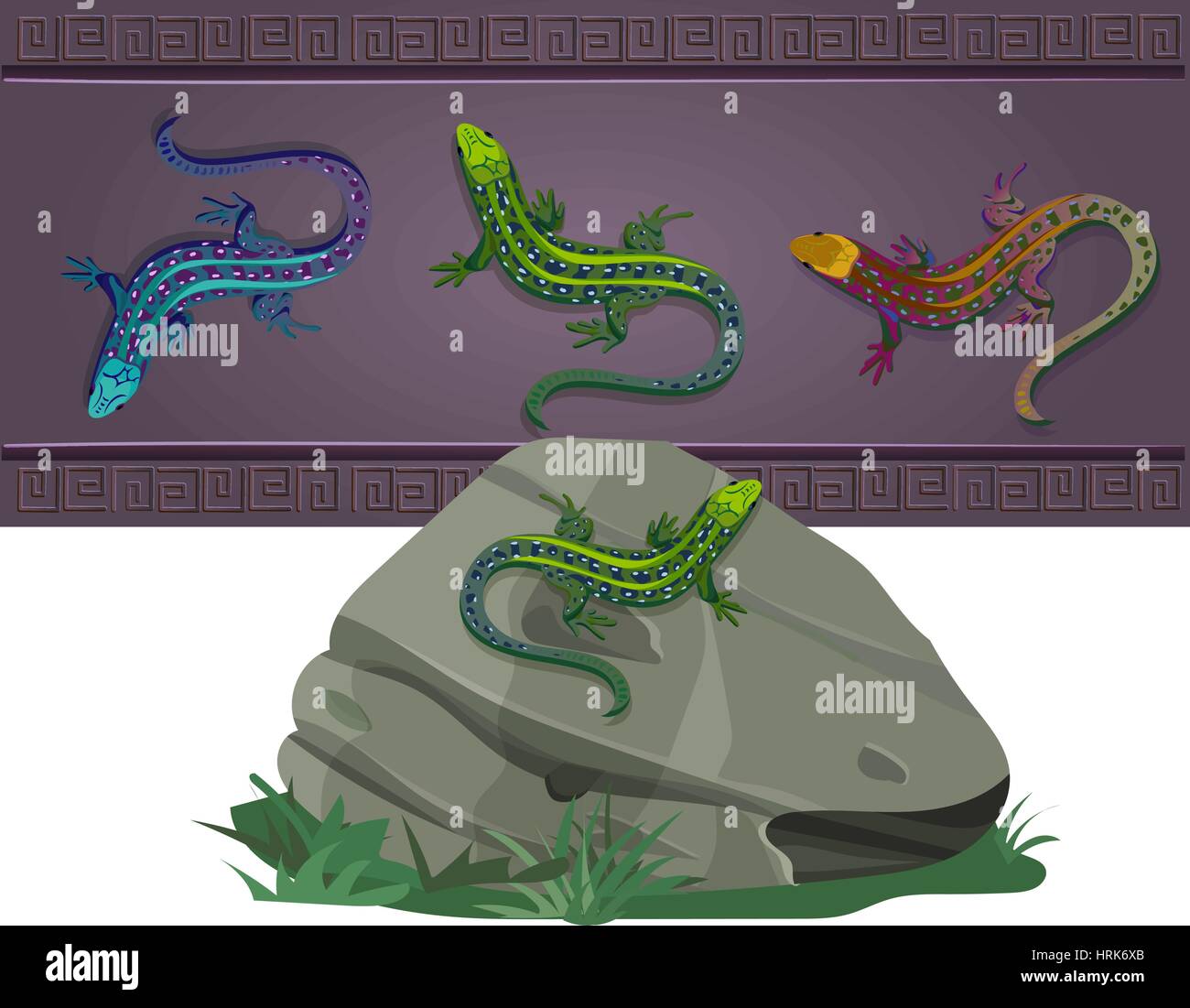 Forest lizard lizards Stock Vector Images - Alamy