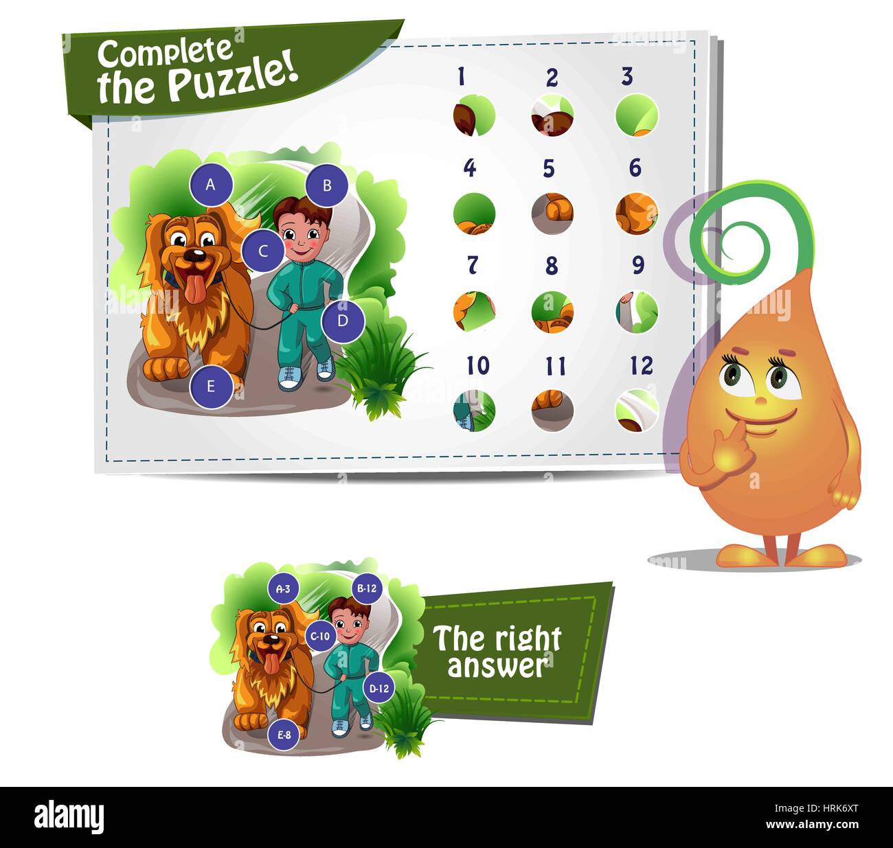 Visual Game for children. Сomplete the puzzle Stock Vector Image & Art ...