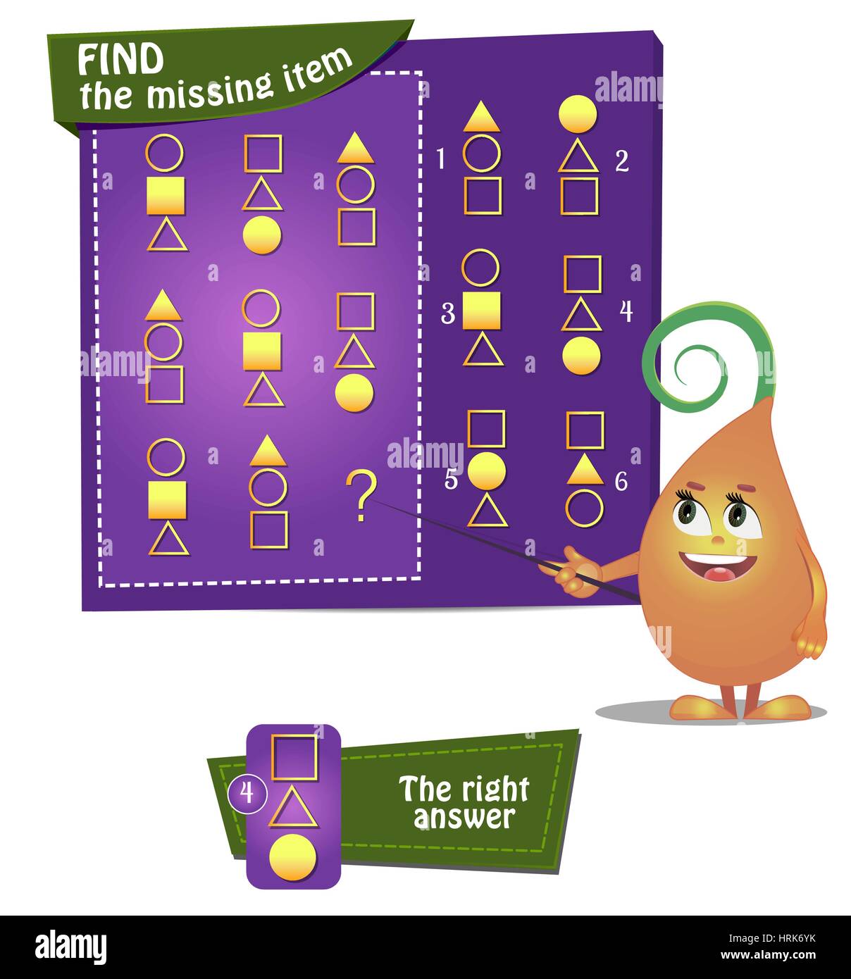 Visual Game for children. Task: find the missing part Stock Vector ...