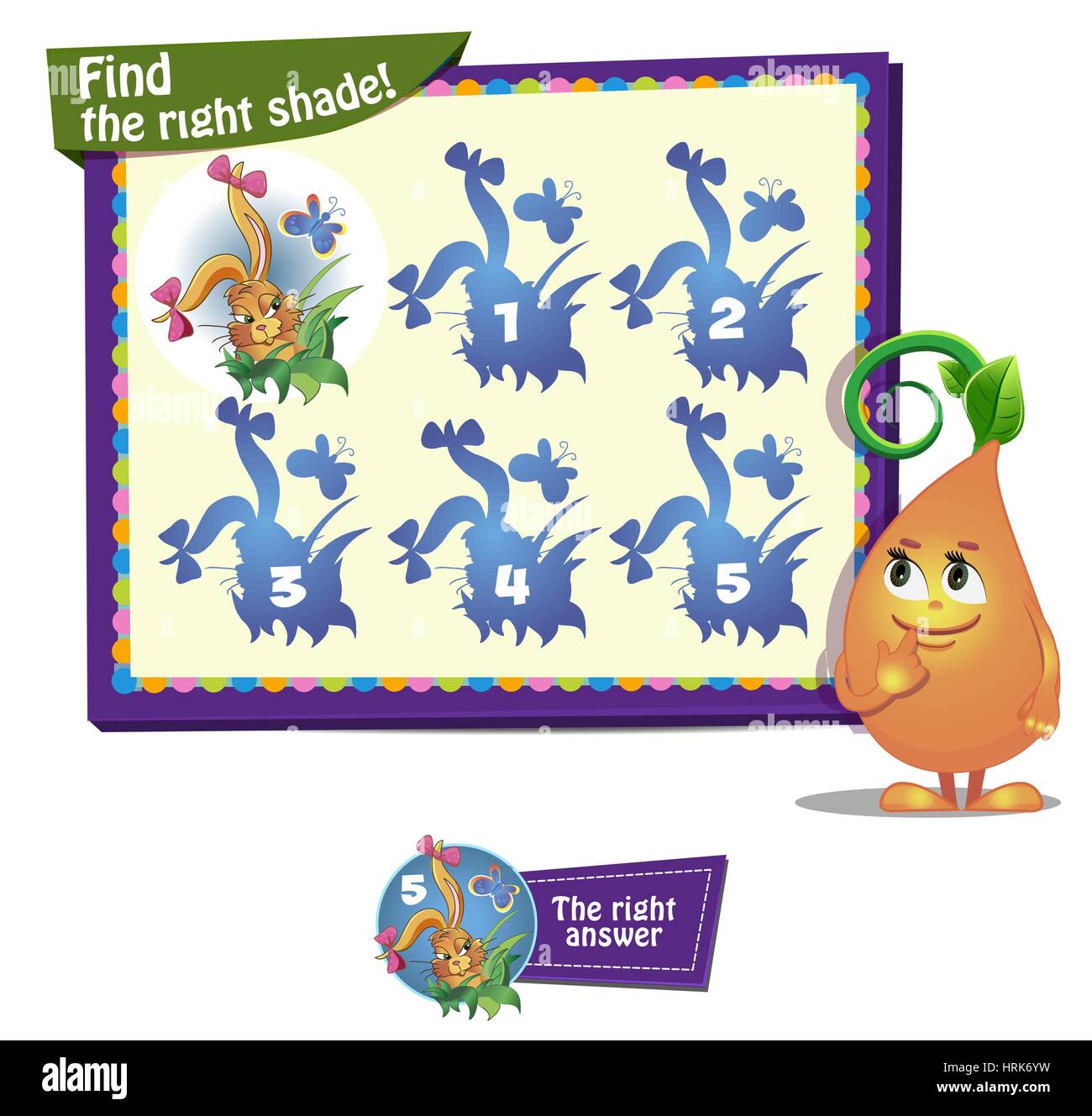 Visual Game for children. Find the right shade Stock Vector Image & Art ...