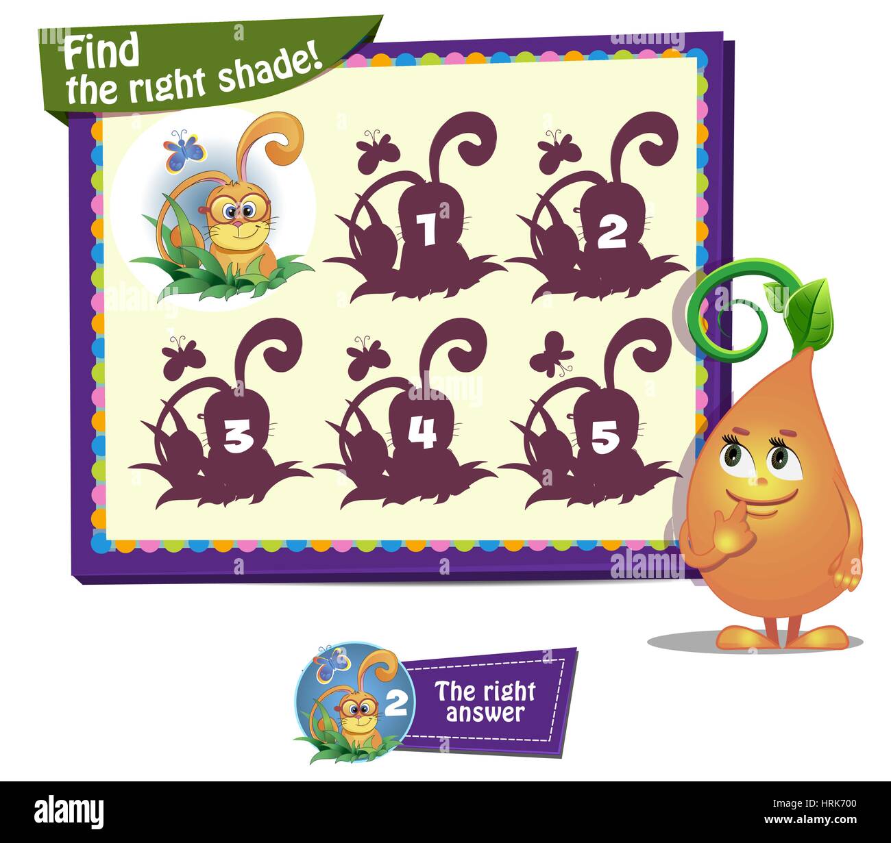 Visual Game for children. Find the right shade Stock Vector Image & Art ...