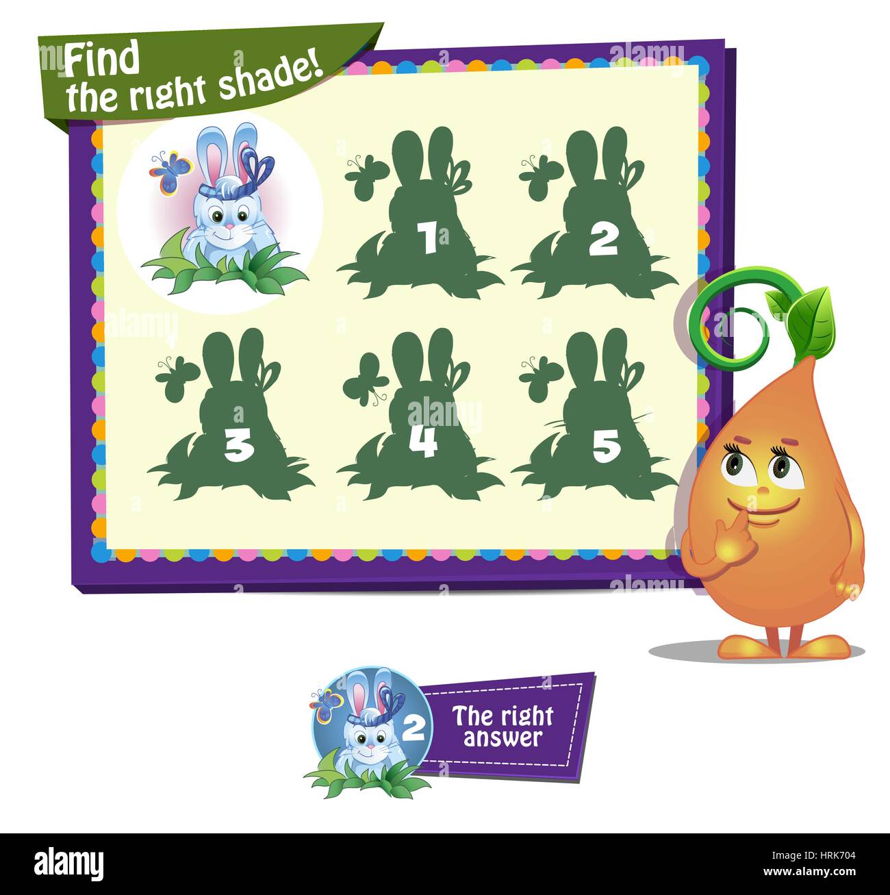 Visual Game for children. Find the right shade Stock Vector Image & Art ...