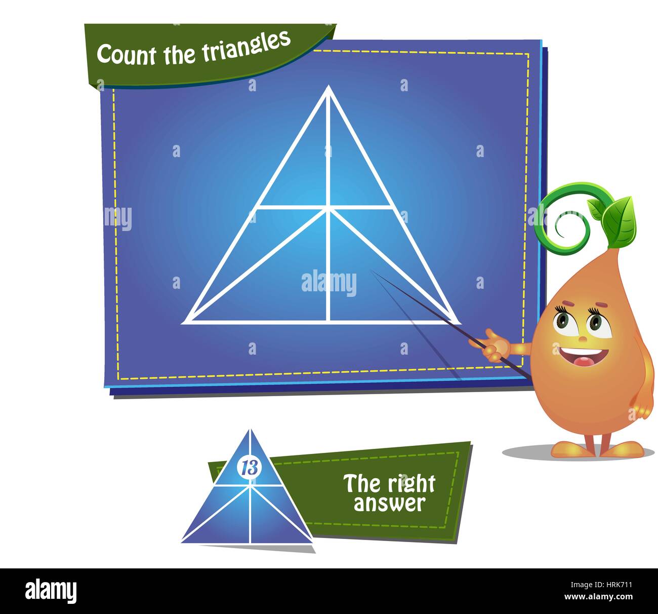 Visual Game for children. Task: Count the triangles Stock Vector Image ...