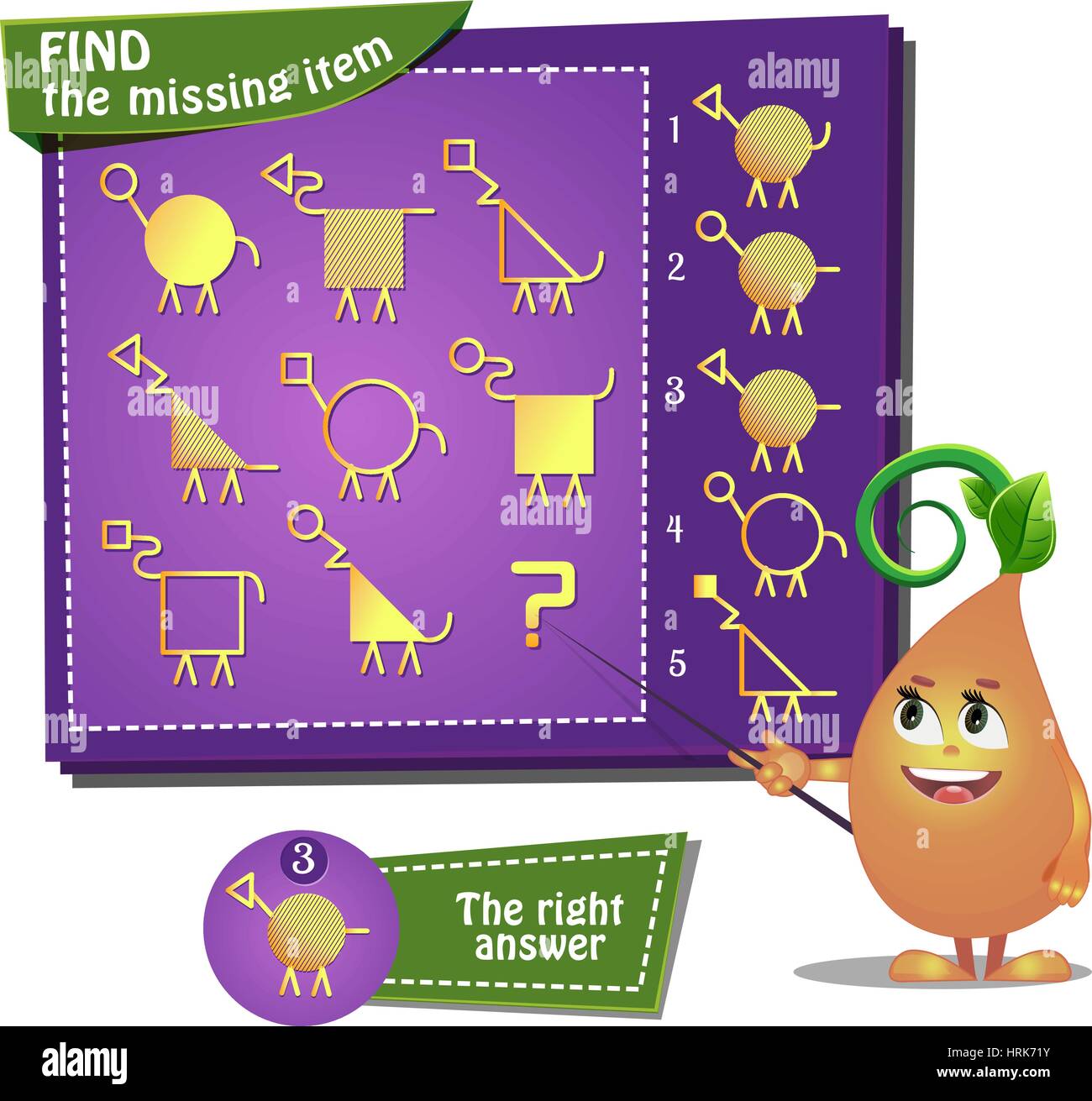 Visual Game for children. Find the missing item Stock Vector Image ...