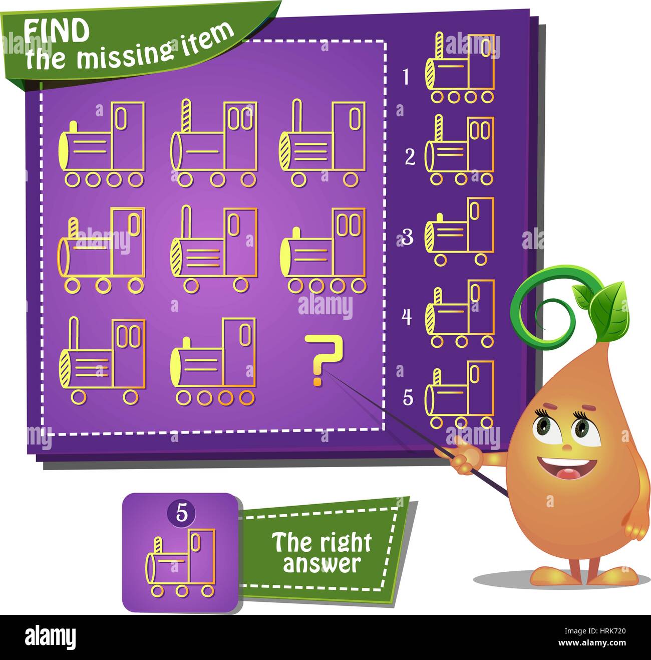 Visual Game for children. Find the missing item Stock Vector Image ...