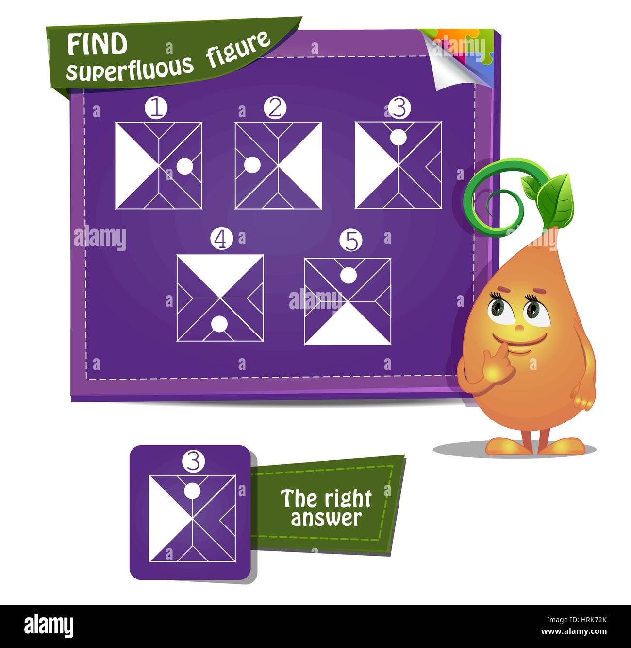 Visual Game for children. Task: Find superfluous figure Stock Vector ...