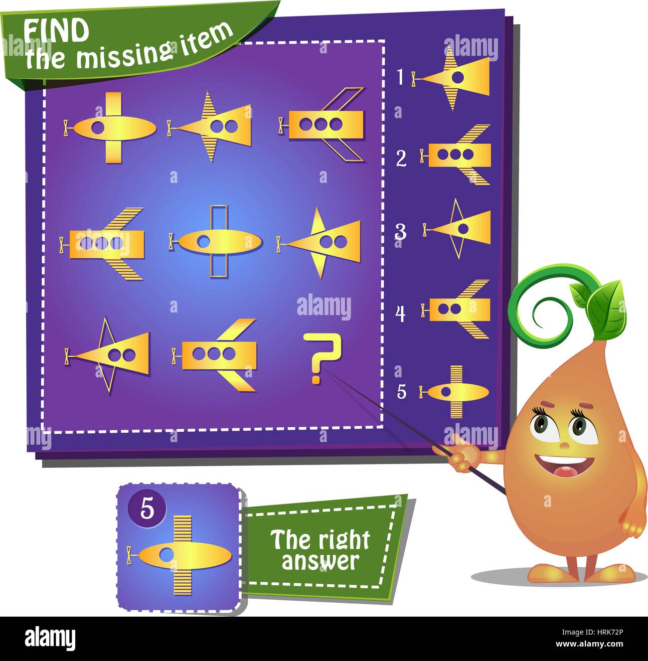 Visual Game for children. Find the missing item Stock Vector Image ...