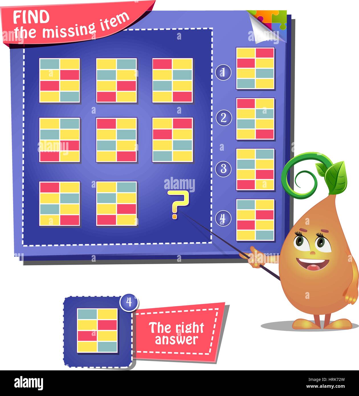 Visual Game for children. Find the missing item Stock Vector Image ...