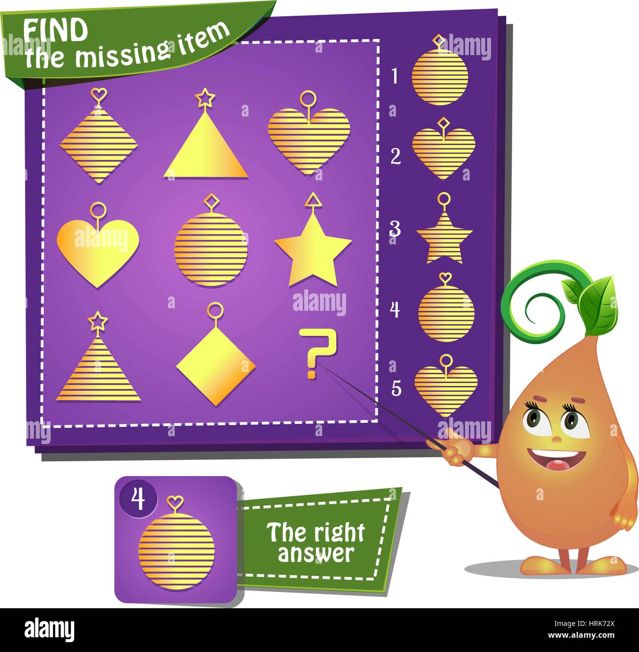 Visual Game for children. Find the missing item Stock Vector Image ...