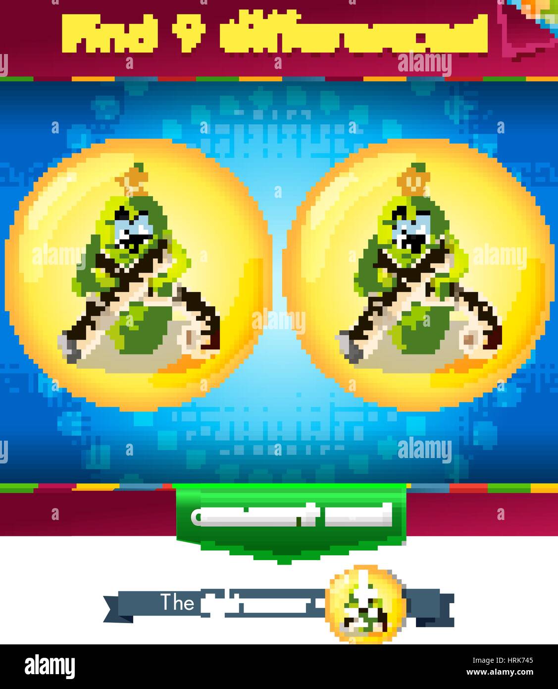 Visual Game for children. Find 9 differences the funny cucumber Stock ...