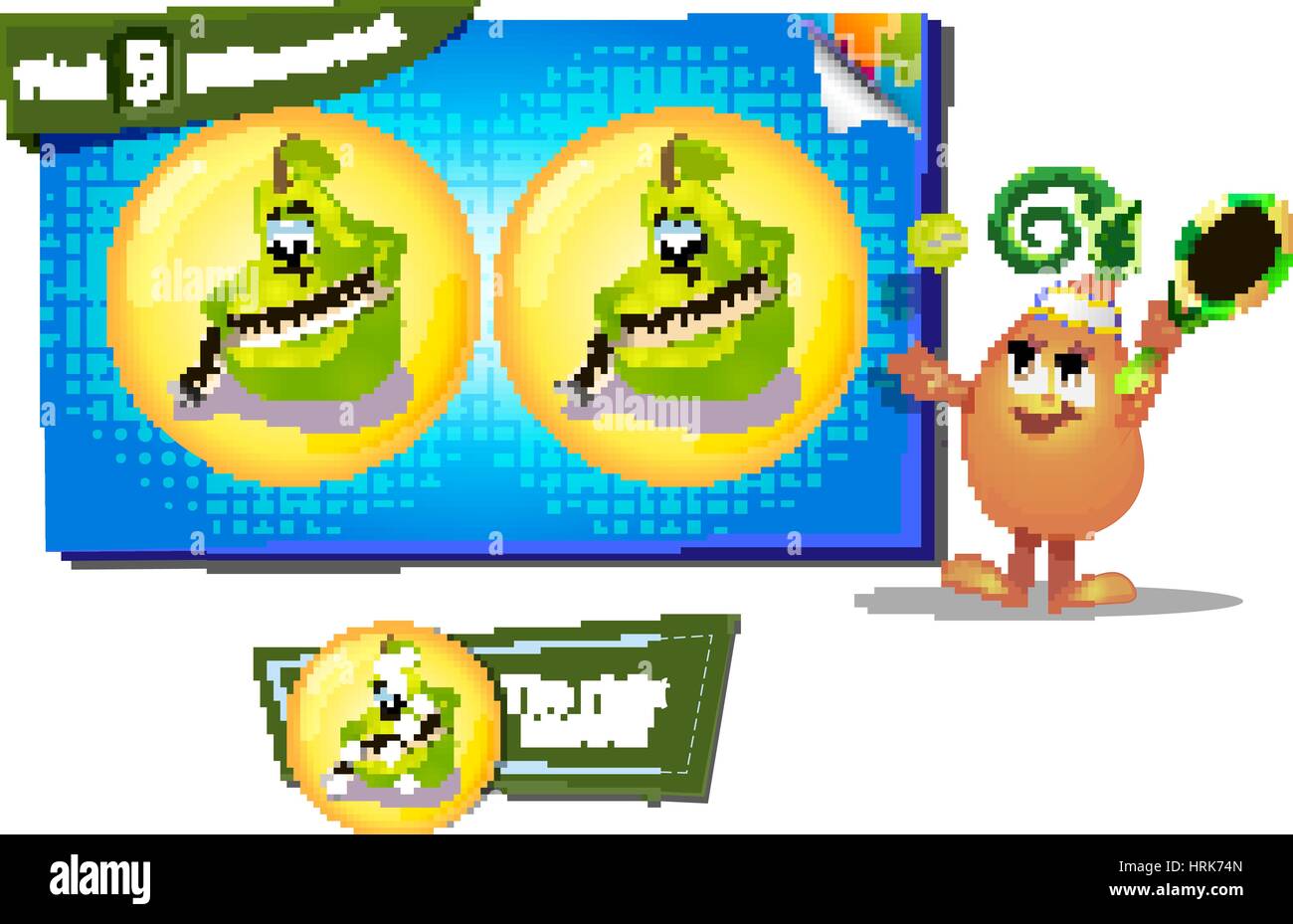 Visual Game for children. Find 9 differences the funny pear Stock ...