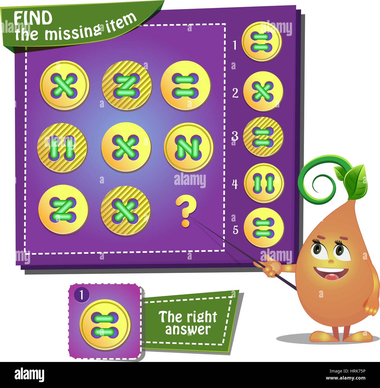Visual Game for children. Find the missing item Stock Vector Image ...