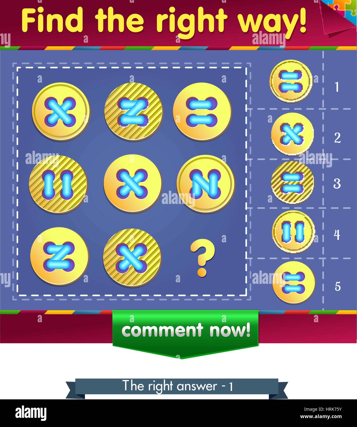 Visual Game for children. Find the missing item Stock Vector Image ...