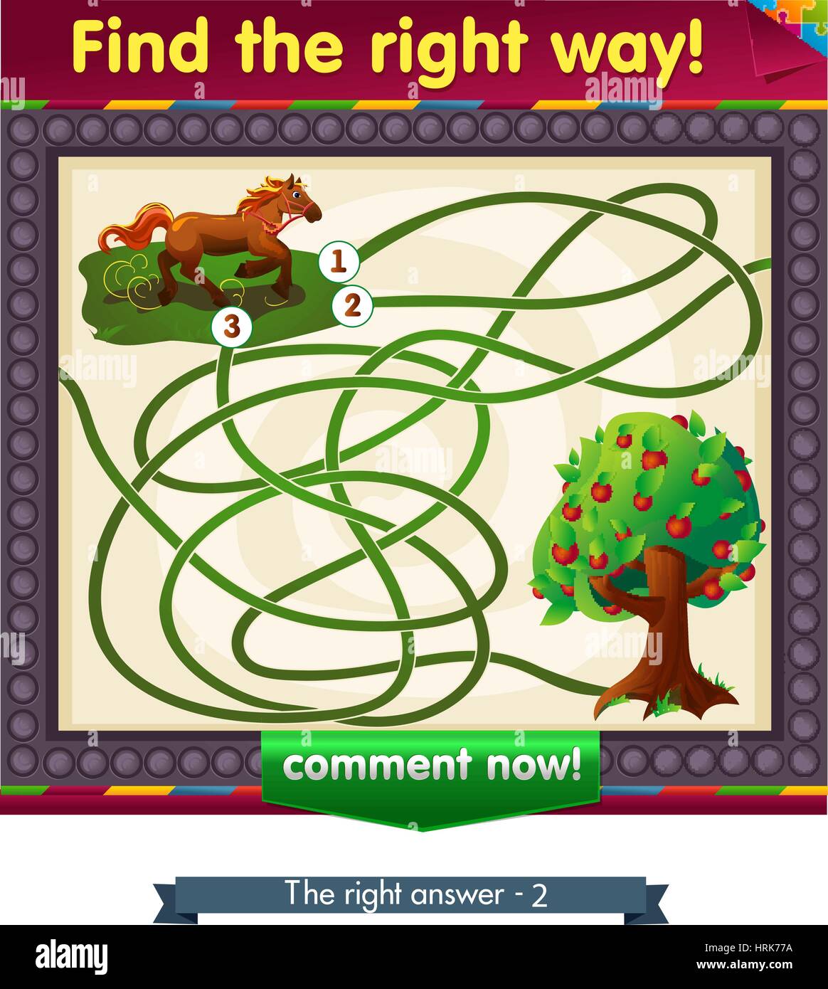 Visual Game for children. Task: find the right way Stock Vector Image ...