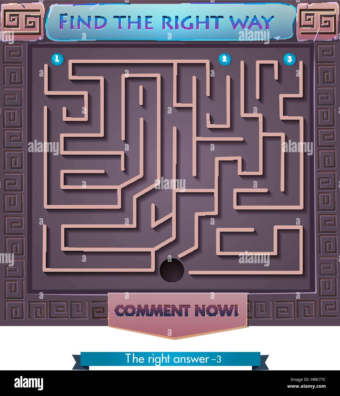 Visual Game for children. Task: find the right way out of the maze ...