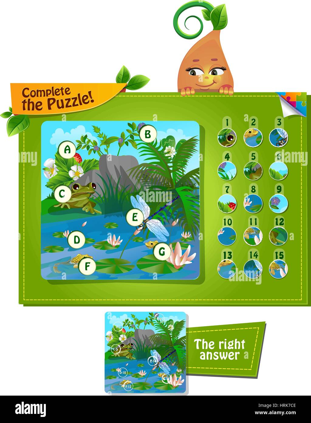 visual game for children and adults. Task complete the puzzle! Stock ...