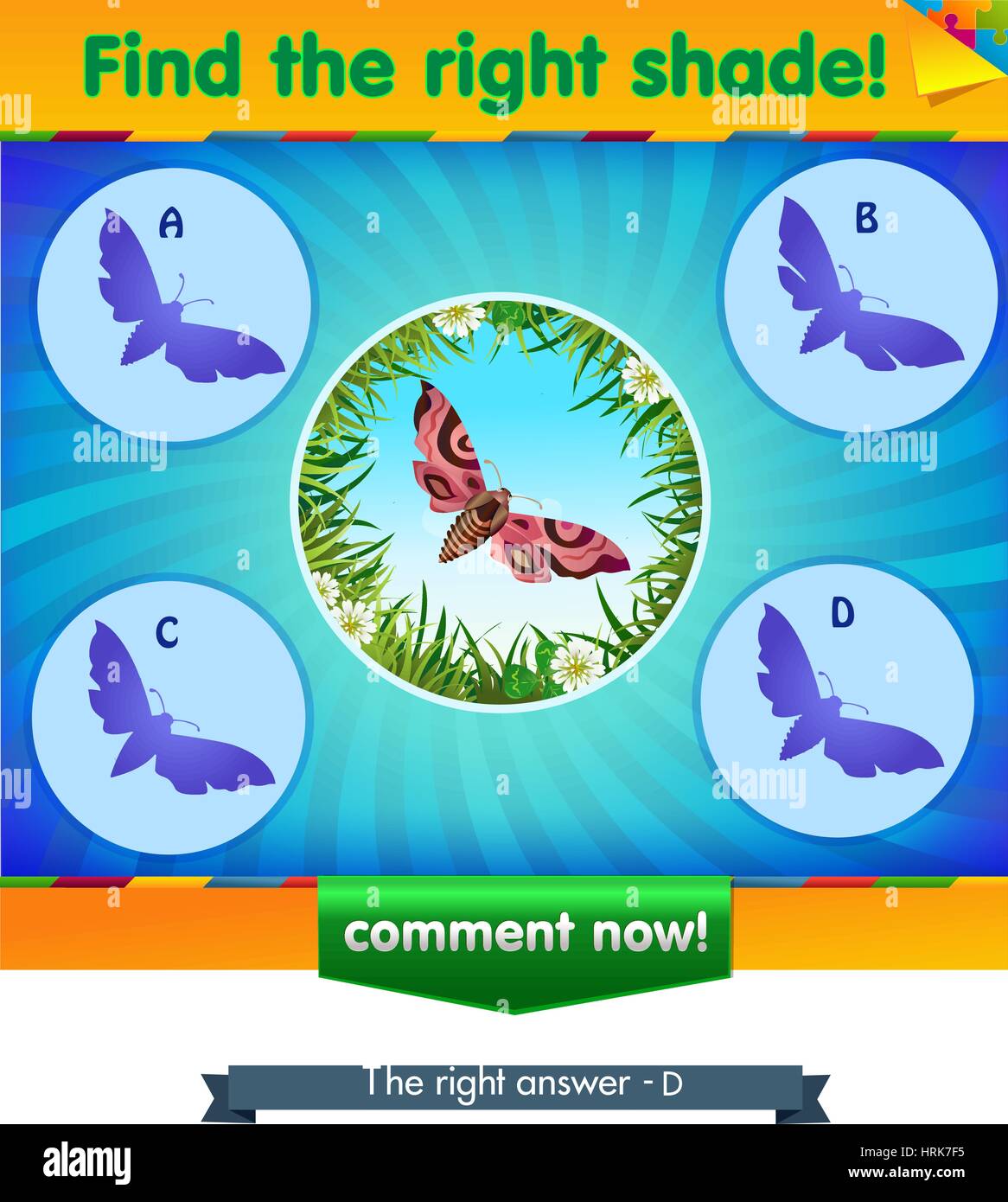 visual game for children and adults. Task the find right shadow ...