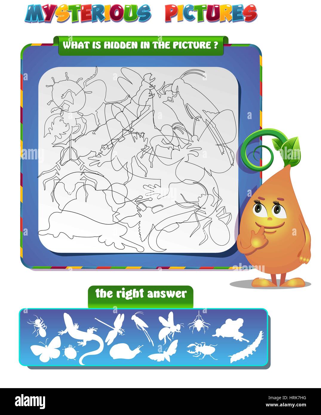 Visual Game for children. What is hidden in the picture Stock Vector ...