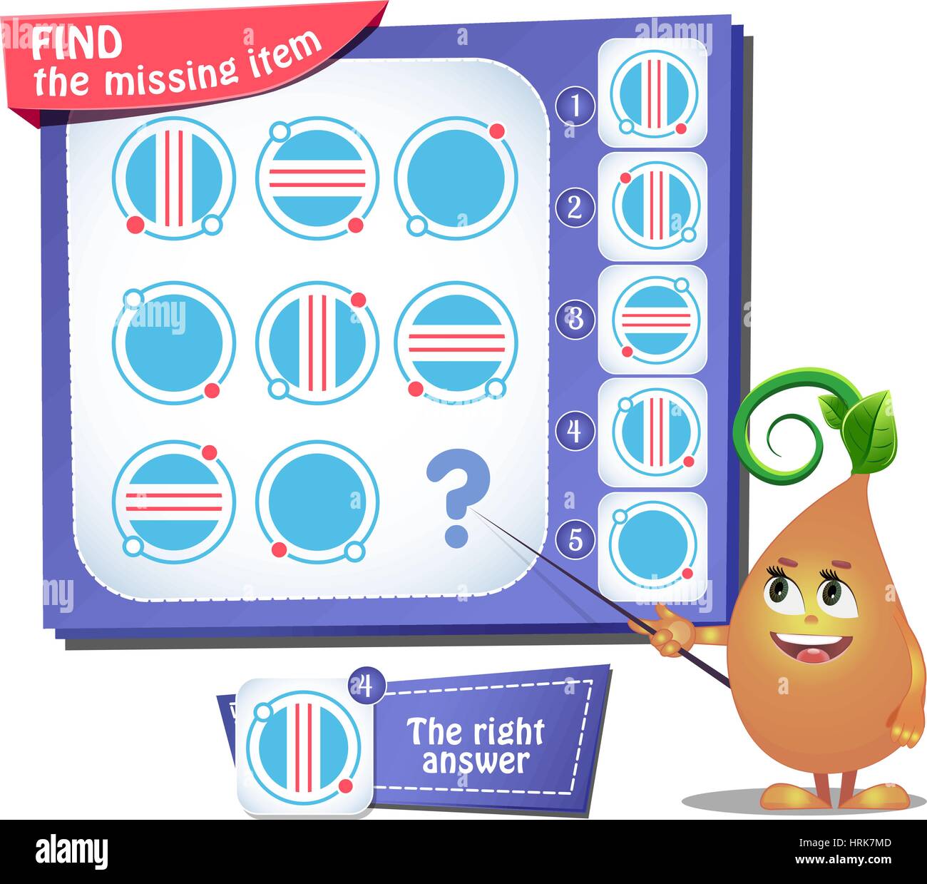 Visual Game for children. Find the missing item Stock Vector Image ...