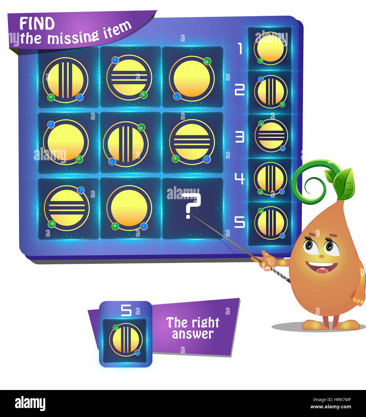 Visual Game for children. Task: find the missing part Stock Vector ...