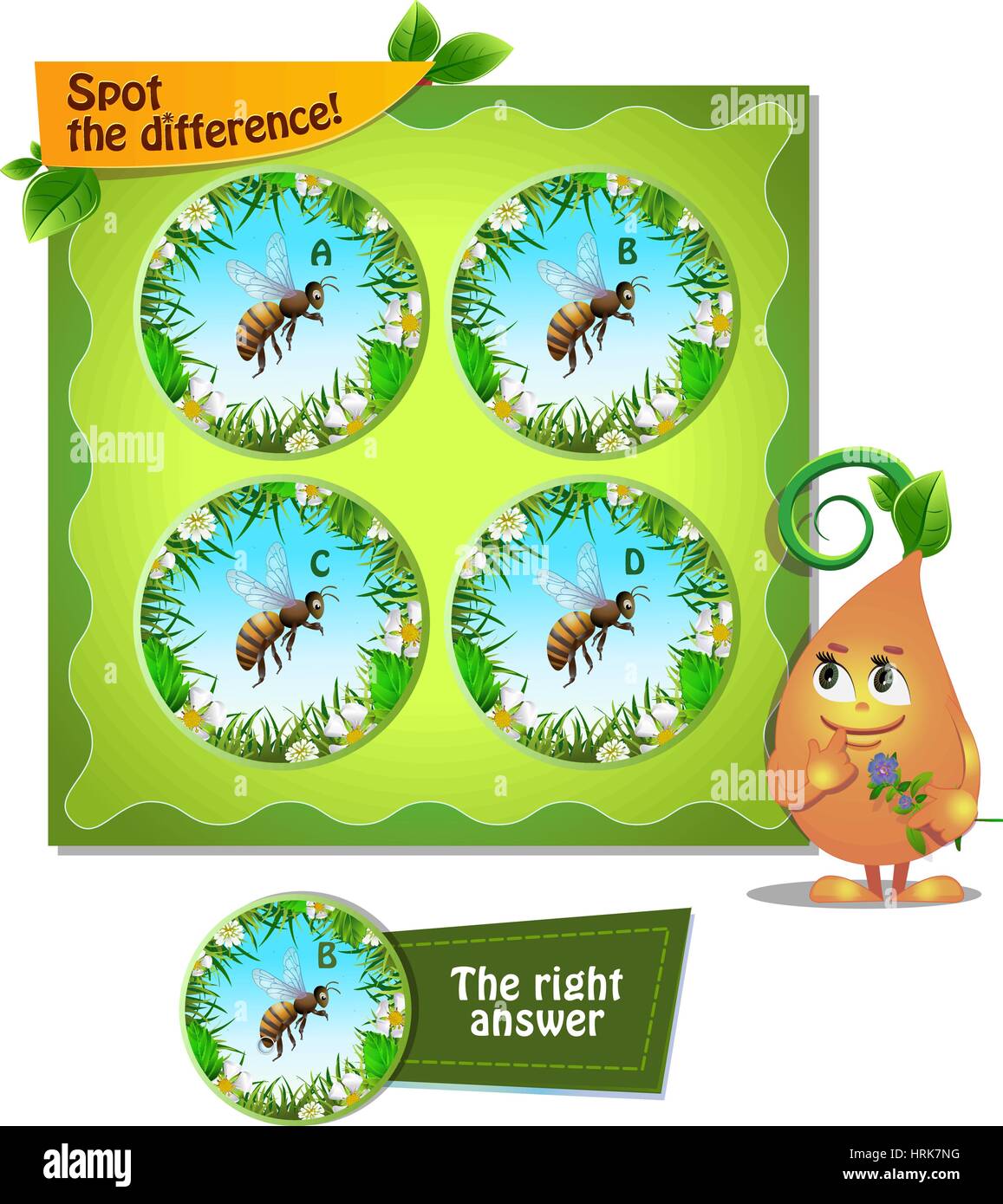 Visual Game for children. Task: Spot the difference Stock Vector Image ...