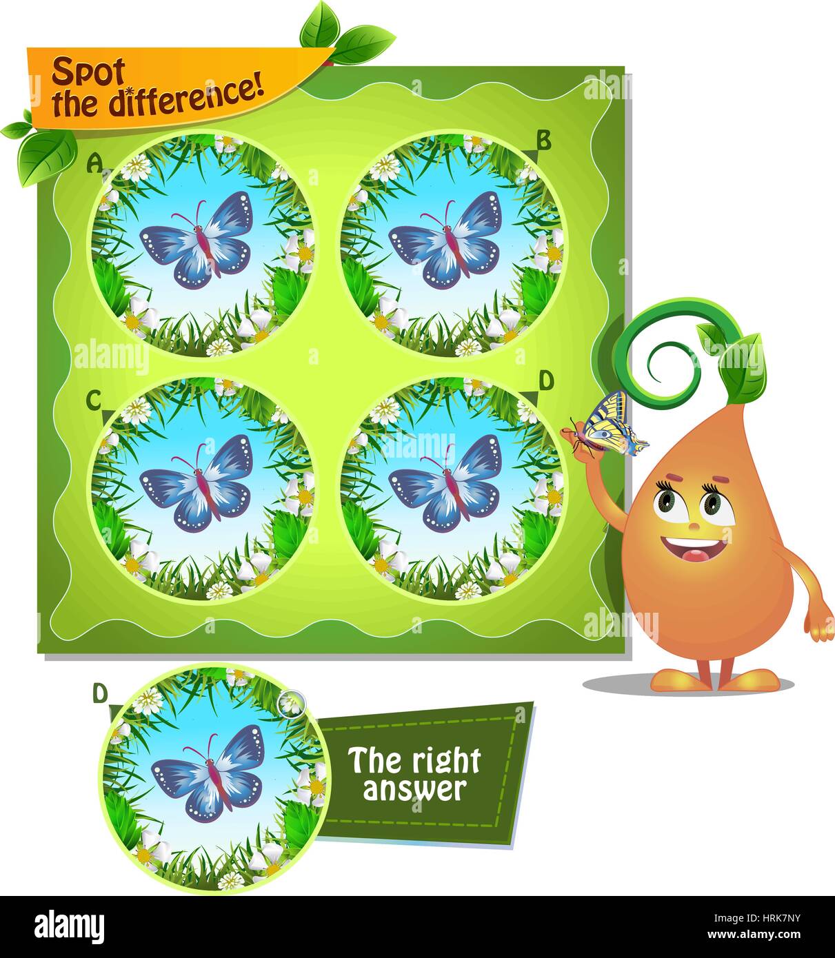 Visual Game for children. Task: Spot the difference Stock Vector Image ...