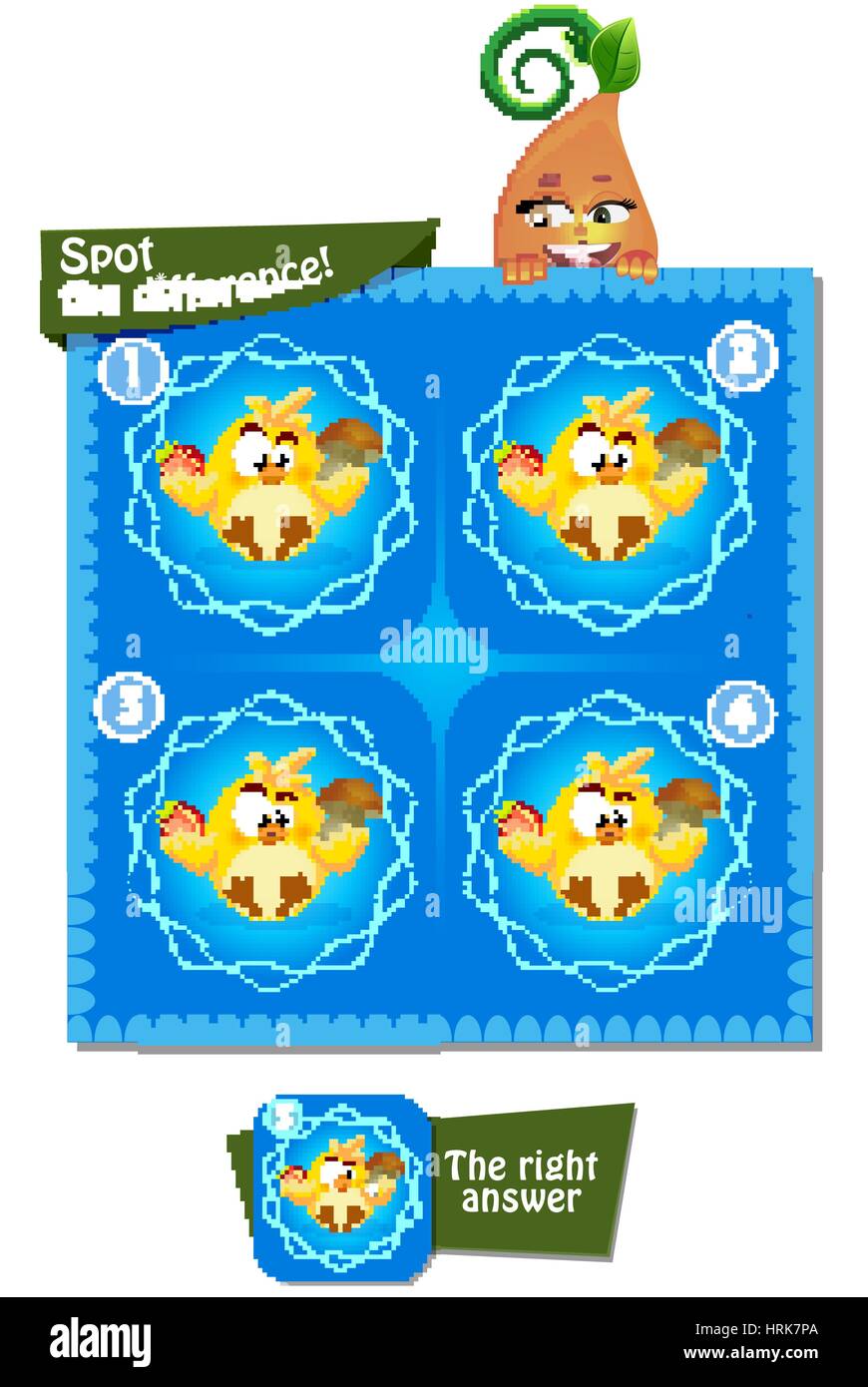 Visual Game for children. Task: Spot the difference Stock Vector Image ...