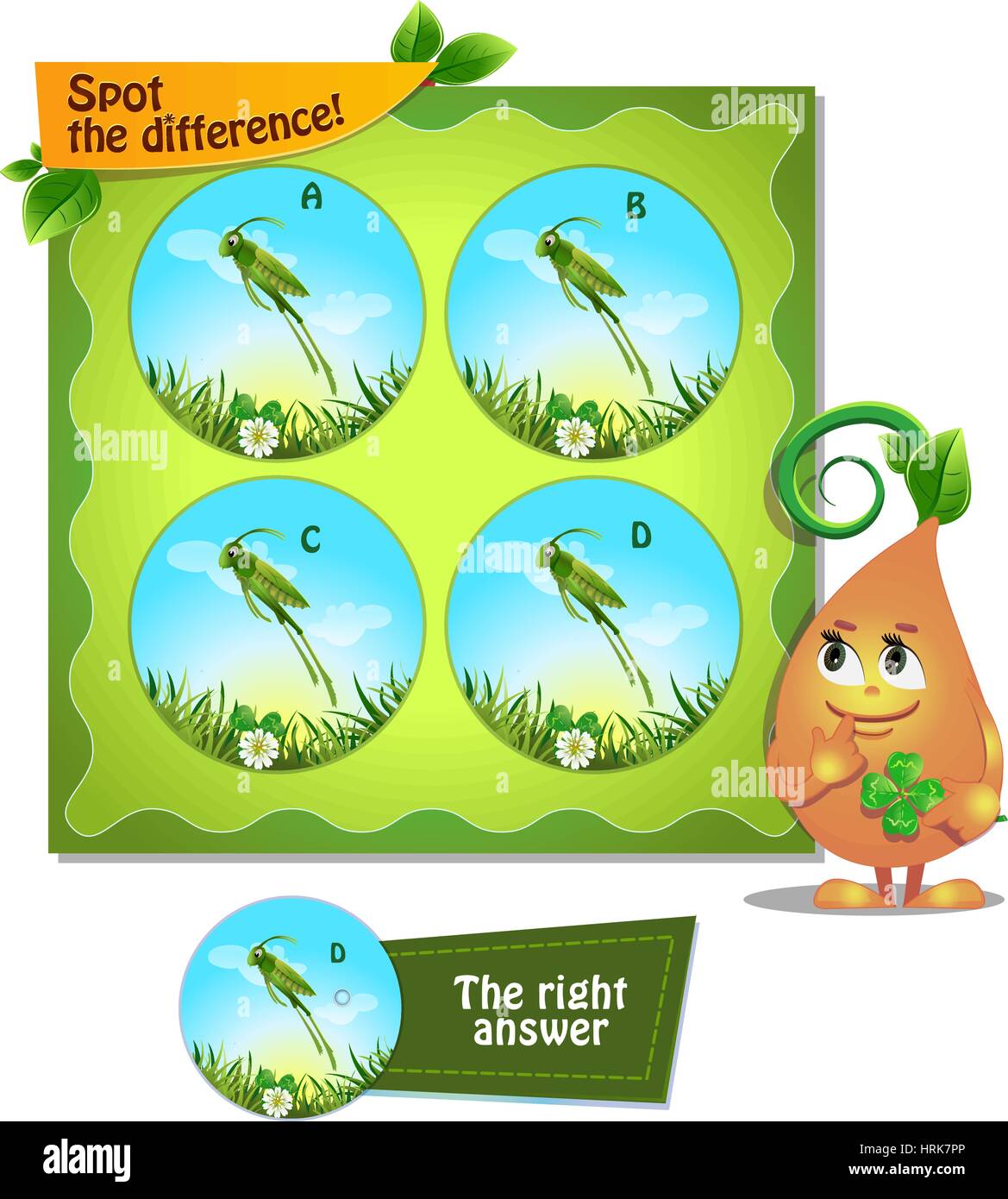 Visual Game for children. Task: Spot the difference Stock Vector Image ...