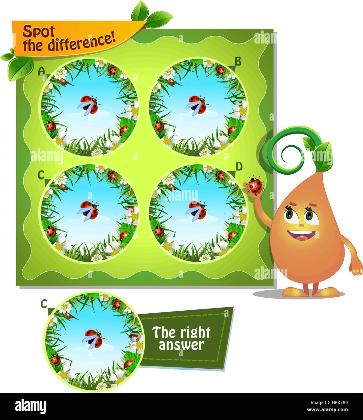 Visual Game for children. Task: Spot the difference Stock Vector Image ...