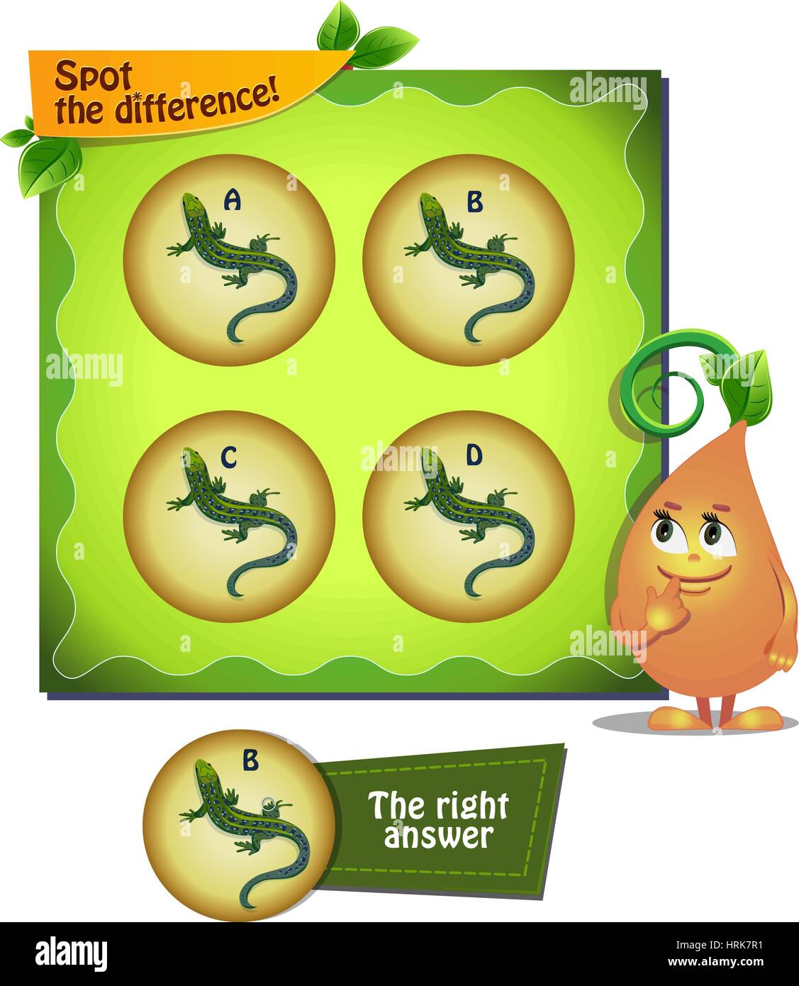 Visual Game for children. Task: Spot the difference Stock Vector Image ...
