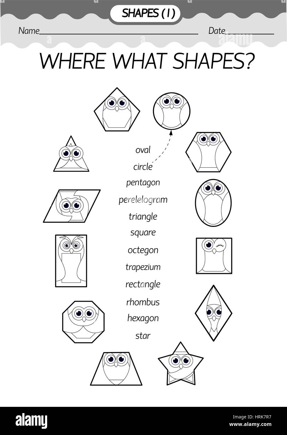 Training material- coloring book : where what shapes? Geometric shapes ...