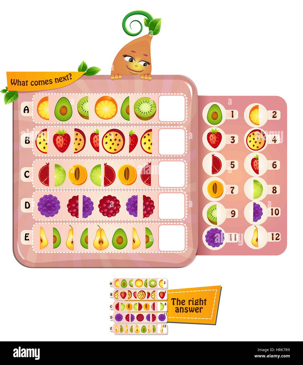 Visual Game for children. Task: what comes next Stock Vector Image ...