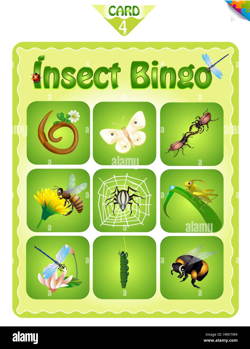 Printable educational bingo game for preschool kids with different ...