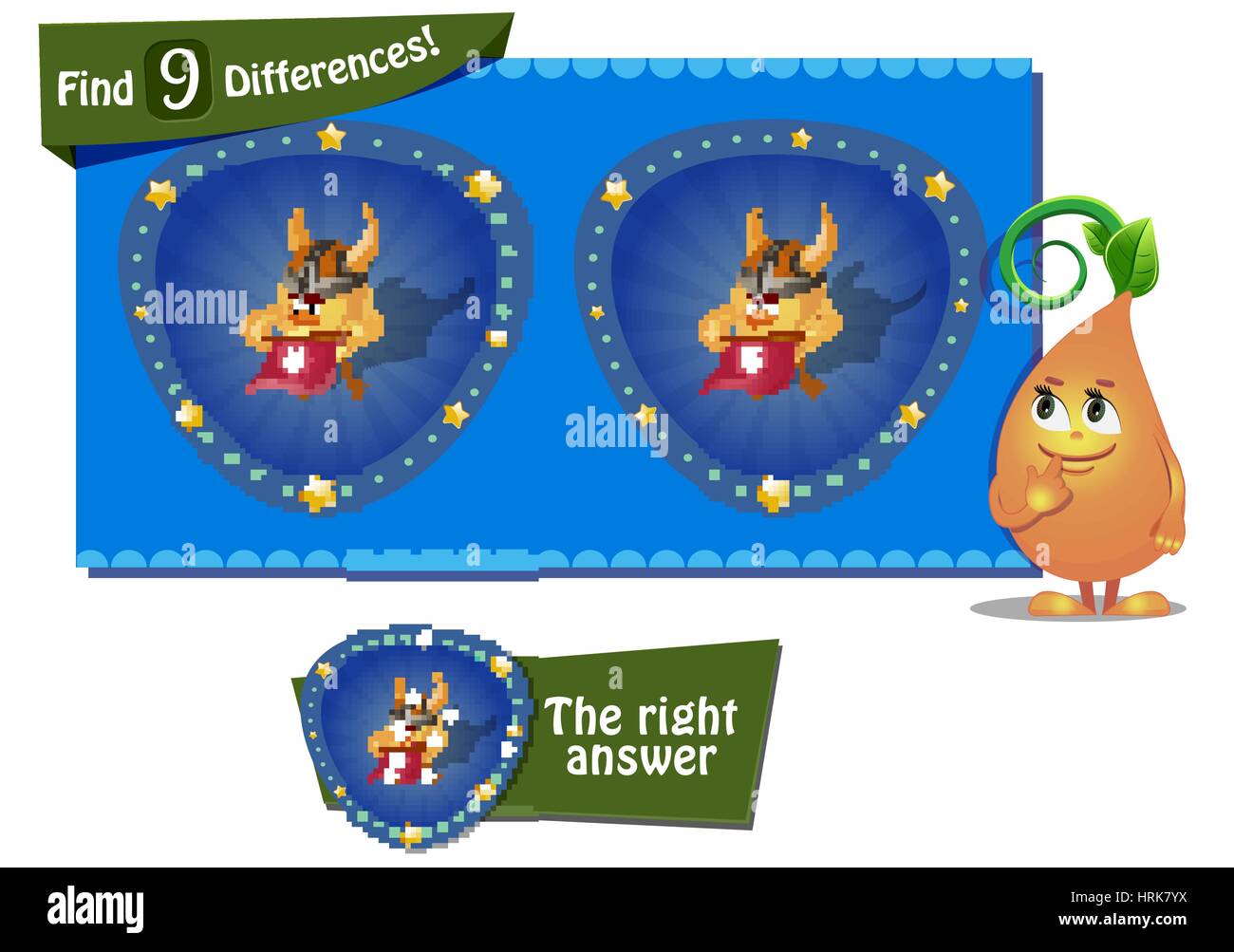 Visual Game for children. Task: find 9 differences the chick Stock ...