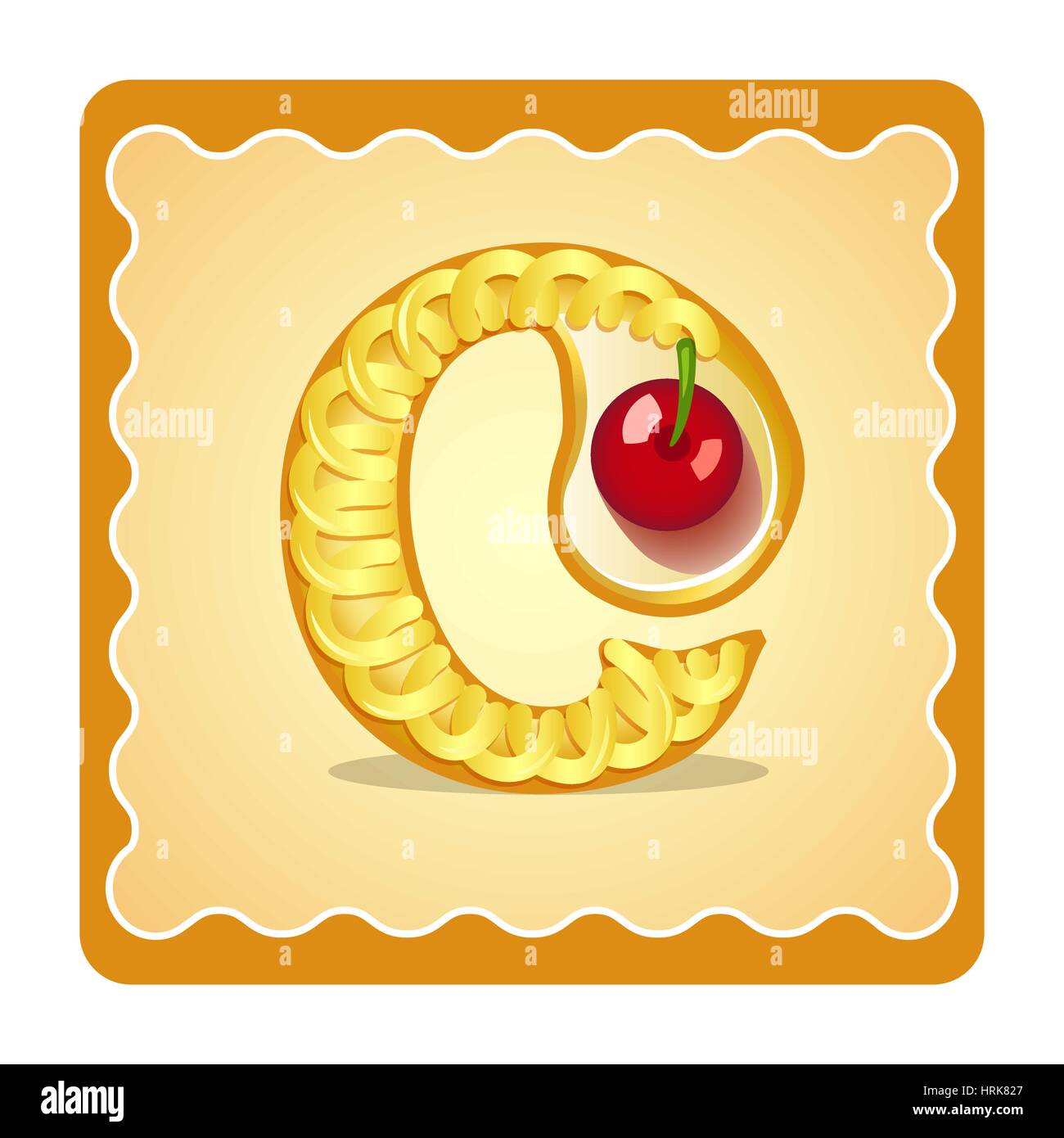 Cards for children for learning the alphabet. Letter c as chocolate, in ...