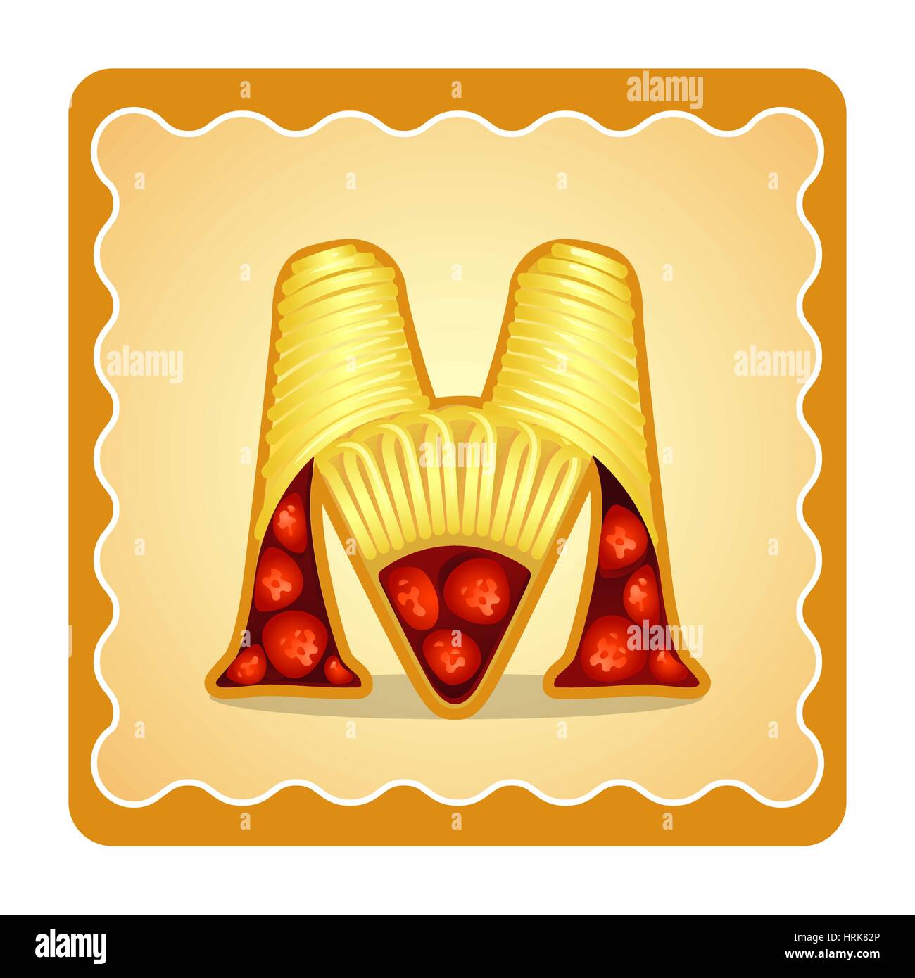Cards for children for learning the alphabet. Letter m as chocolate, in ...