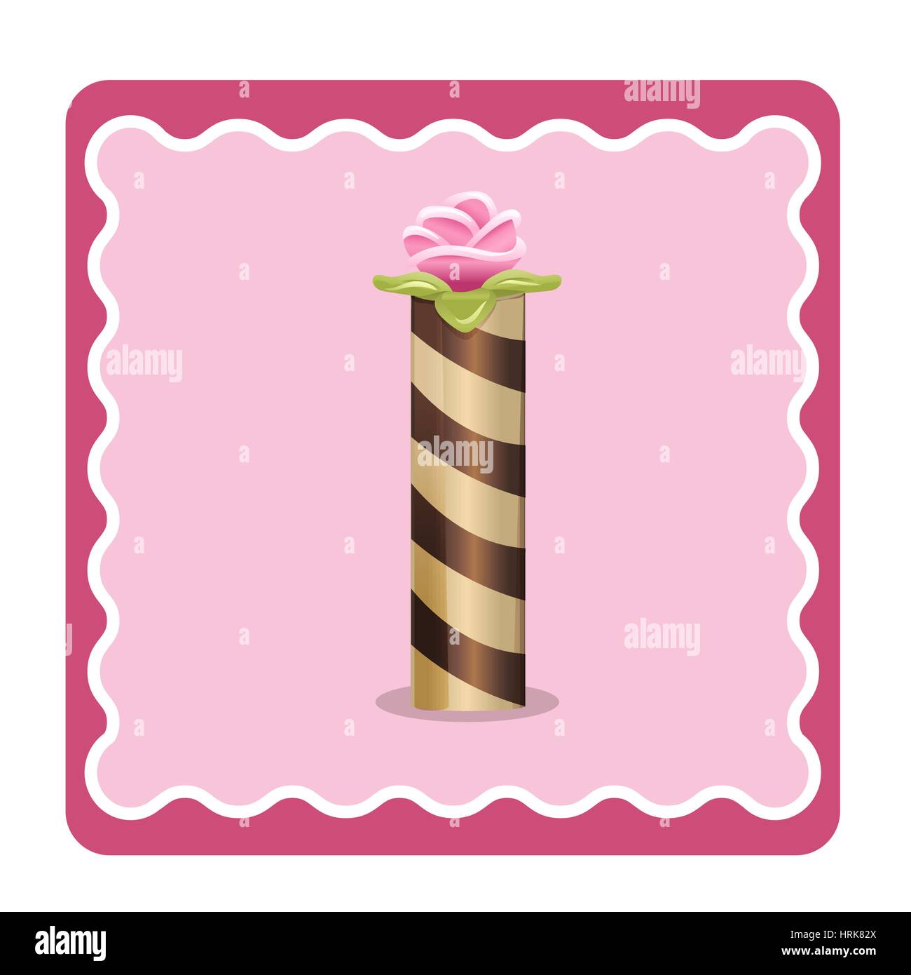 Cards for children for learning the alphabet. Letter i as chocolate, in ...