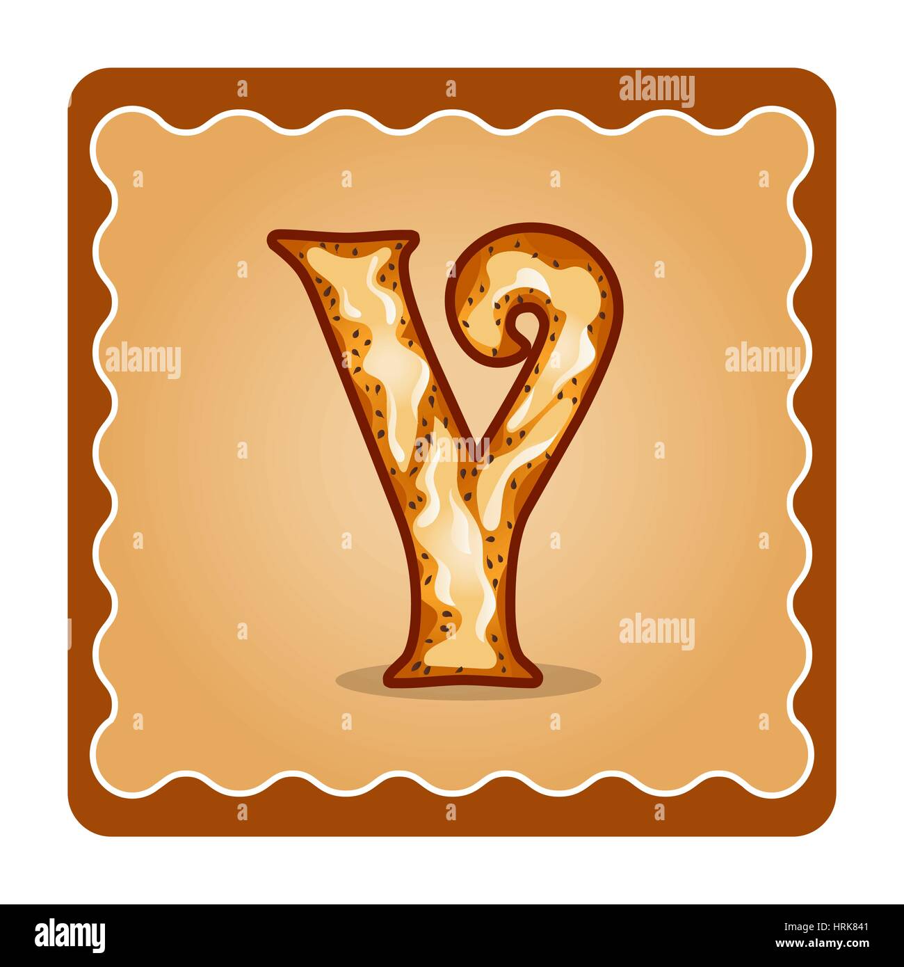 Cards for children for learning the alphabet. Letter y as chocolate, in ...