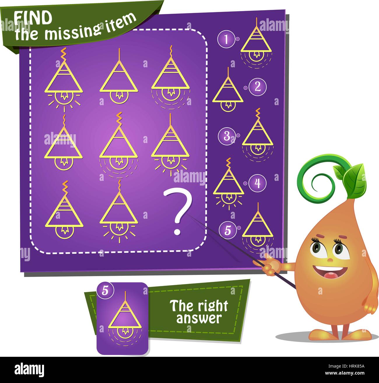 Visual Game for children. Task: find the missing item Stock Vector ...