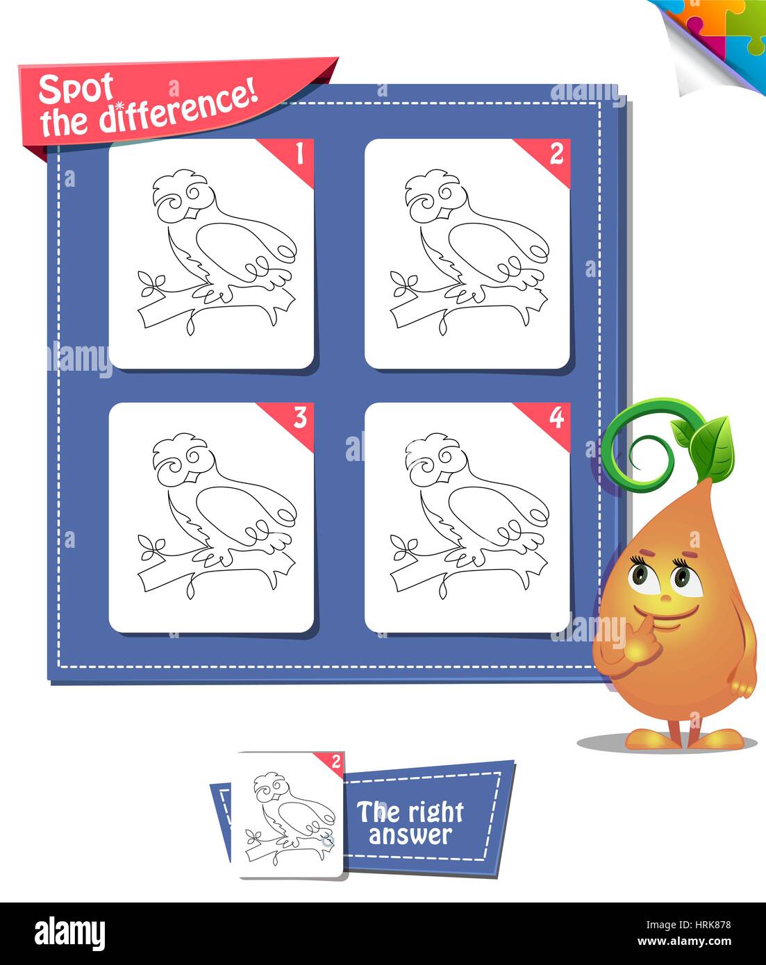 Visual Game for children. Task: Spot the difference owl Stock Vector ...