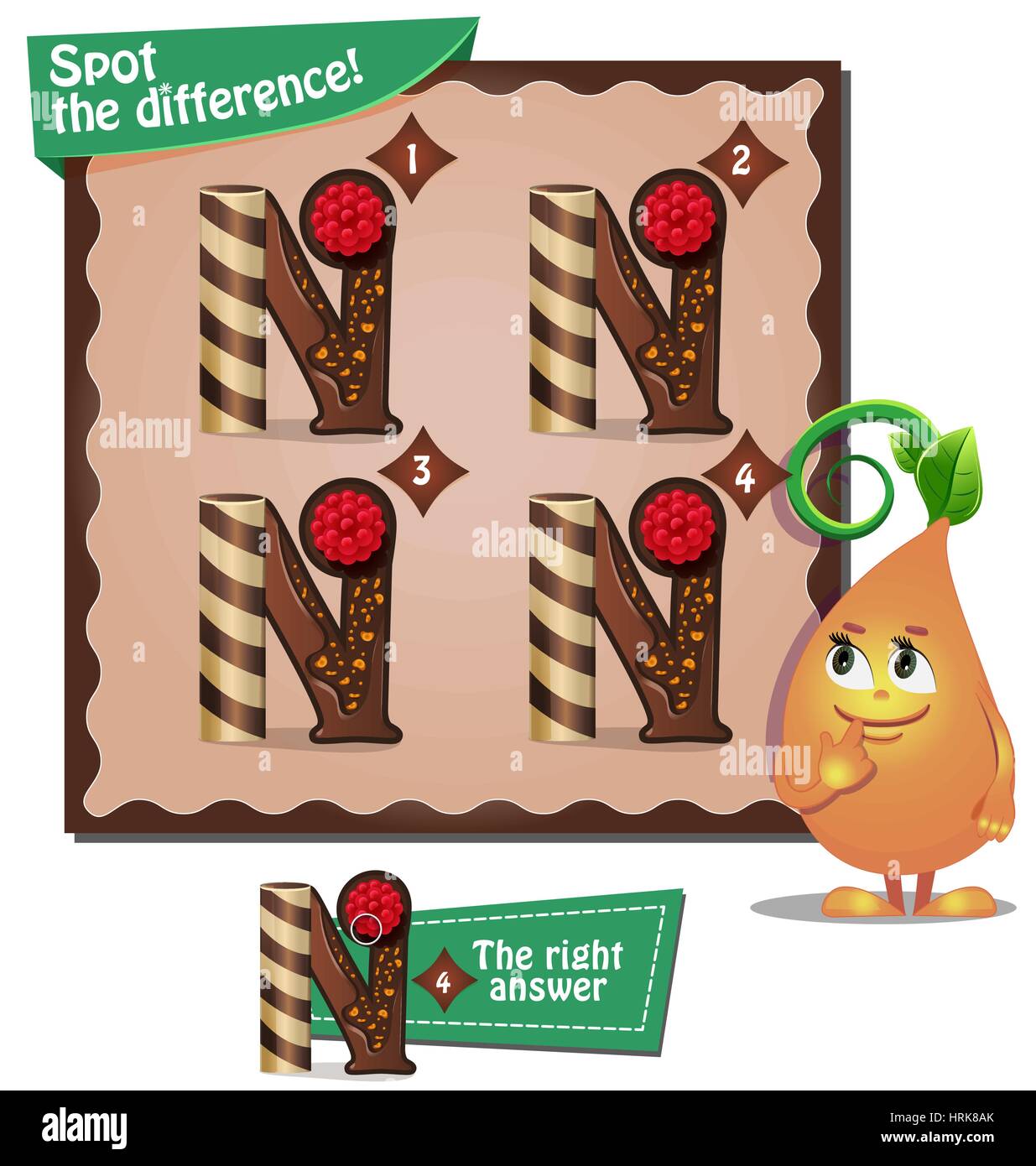 Visual Game for children. Task: Spot the difference letters n Stock ...