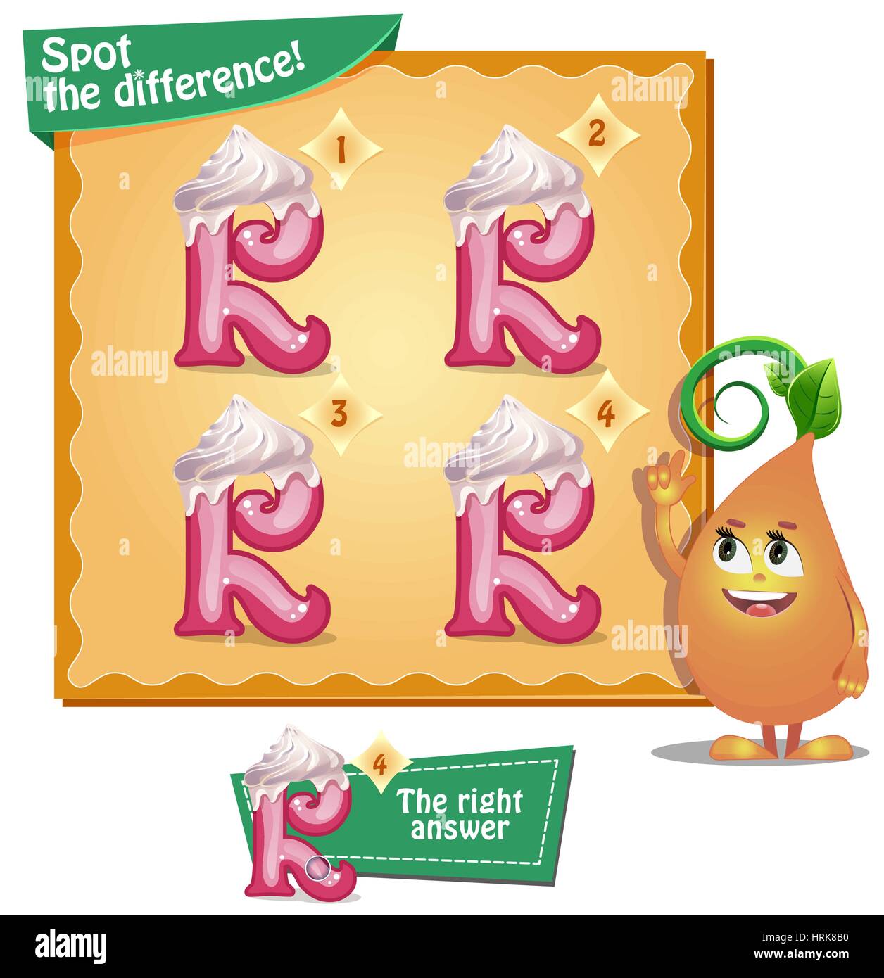 Visual Game for children. Task: Spot the difference letters r Stock ...