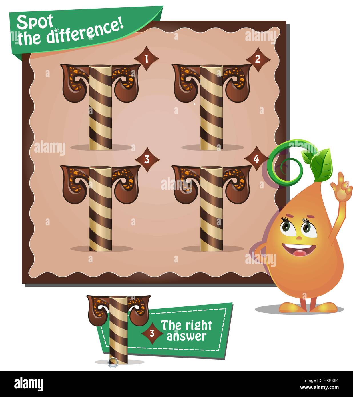 Visual Game for children. Task: Spot the difference letters t Stock ...