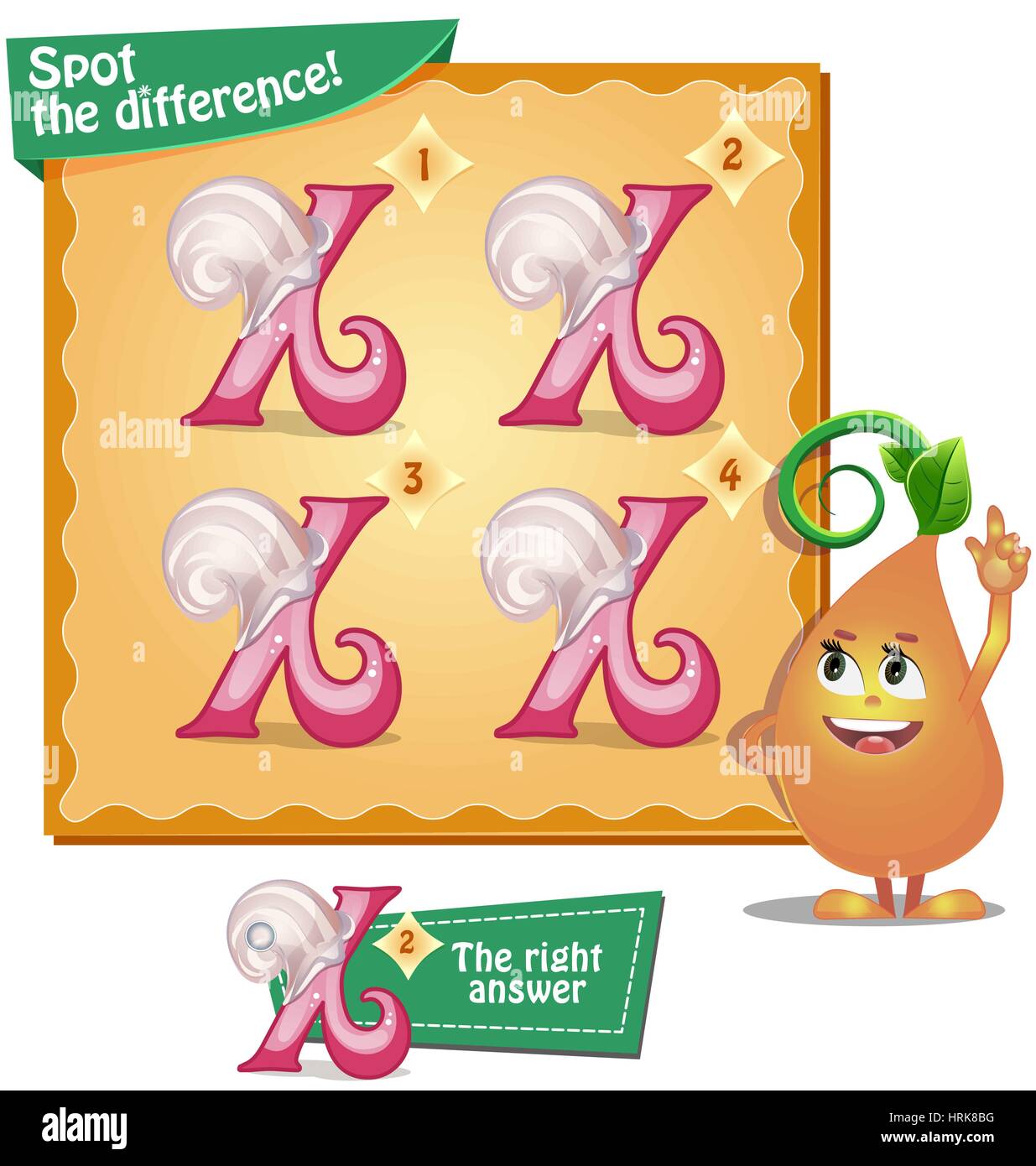 Visual Game for children. Task: Spot the difference letters x Stock ...