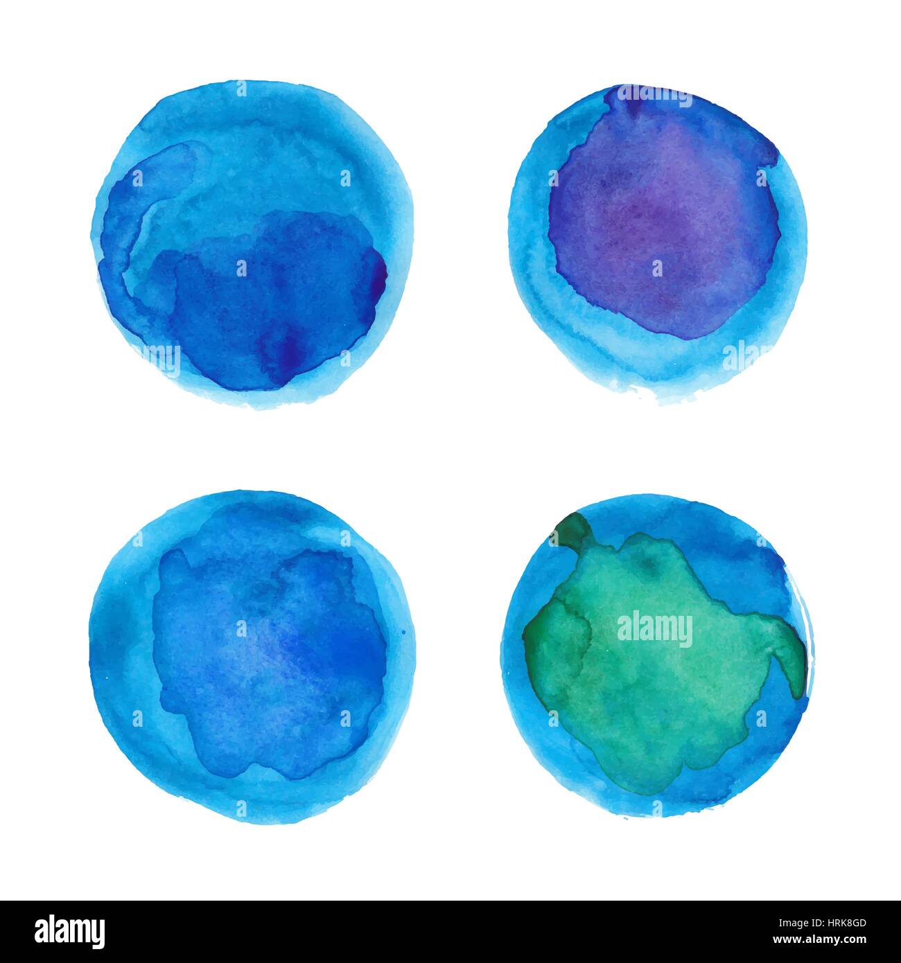 Set of watercolor blue circles Stock Vector Image & Art - Alamy