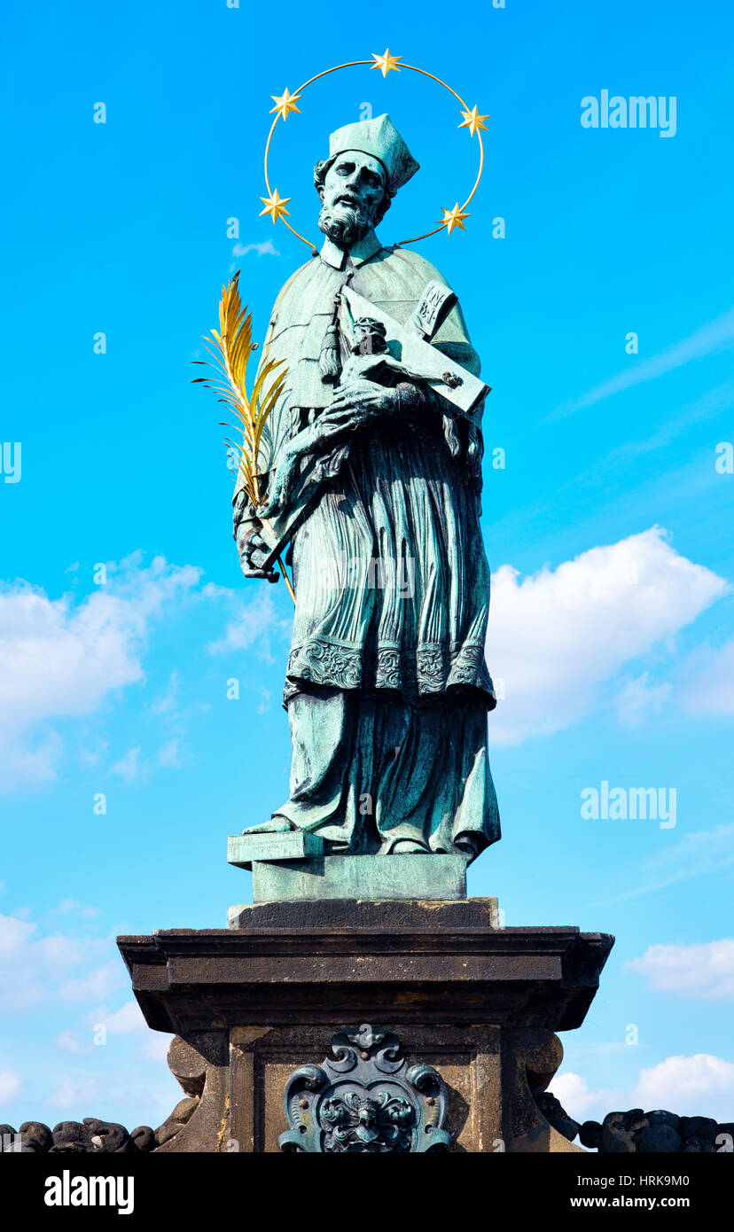 statue of John of Nepomuk saint Stock Photo - Alamy