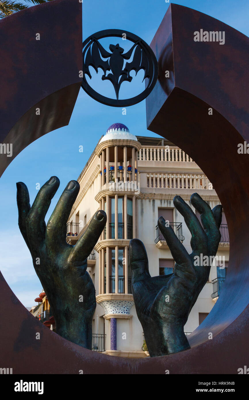 Sculpture dedicated to the founder of Barcardi rum, Don Facundo Bacardí ...