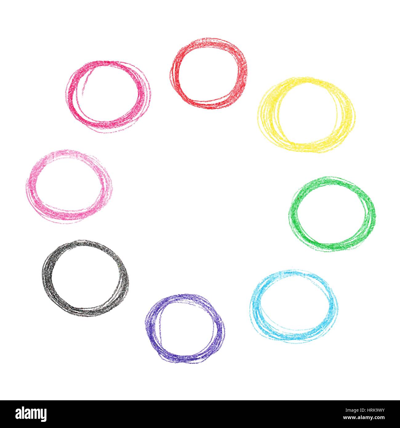 Colorful pencil circles set Stock Vector Image & Art - Alamy