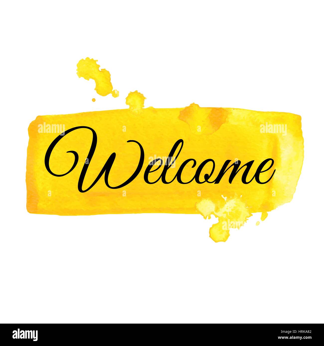 Welcome sign. Watercolor illustration Stock Vector Image & Art - Alamy
