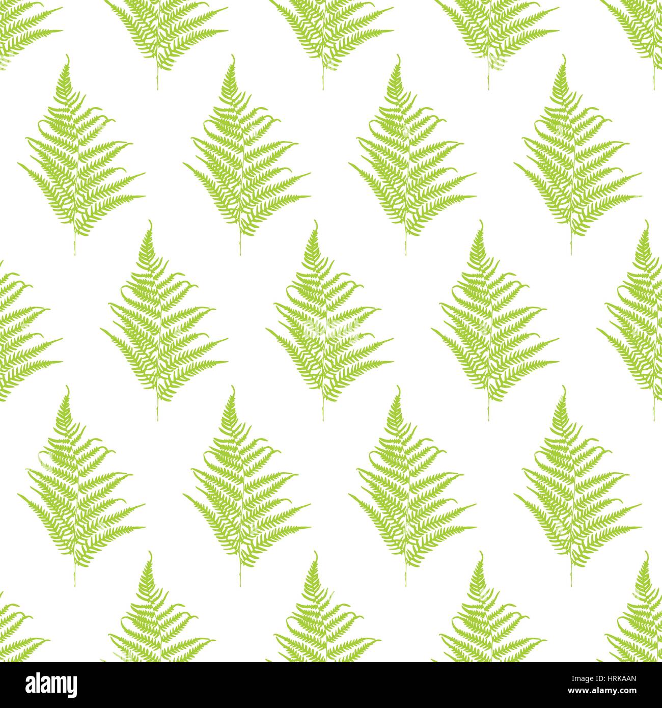 Fern frond silhouettes seamless pattern. Vector illustration Stock ...